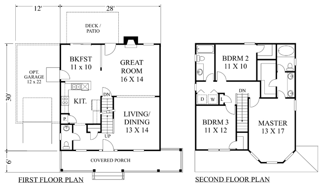 Angled House Plan Elevations